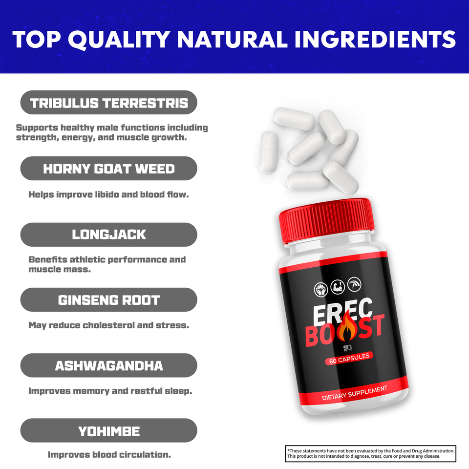 (3 Pack) Erec Boost Pills, Maximize Energy, Vitality & Stamina 180 ...