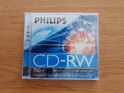 Philips CD-RW Blank Re-Writeable CDs 700mb 80 Mins 1-4x Speed - Pack of ...