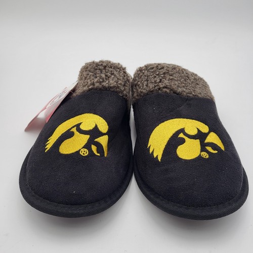 Iowa Hawkeyes Sherpa Faux Fur Scuff Slippers FOCO Mens Large 11-12 ...
