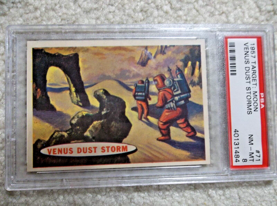 1957 TOPPS TARGET MOON # 71 VENUS DUST STORMS PSA 8 NM-MINT SPACE AGE ...