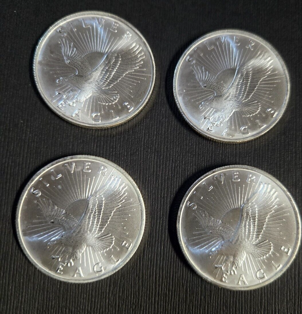 SUNSHINE MINT SILVER EAGLE 1 Troy Oz Silver Round Set of 4 | eBay