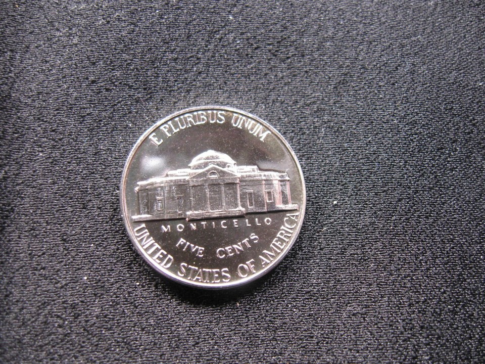 old world Proof coin USA 5 cent "blue" Jefferson nickel 1961 Monticello ...