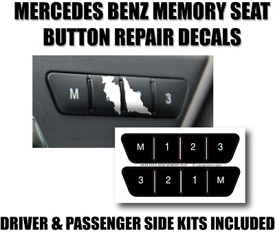 Seat Memory Switch Button Decals Mercedes Benz C E GL GLK GLK300 GLK350 ...