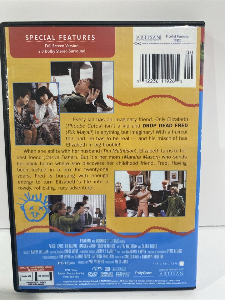 Drop Dead Fred DVD 1991 Phoebe Cates Rik Mayall Comedy Free Shipping | eBay