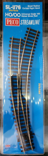 Right Hand Small Radius Curved Switch Code 100 Nickel Silver PECO SL ...