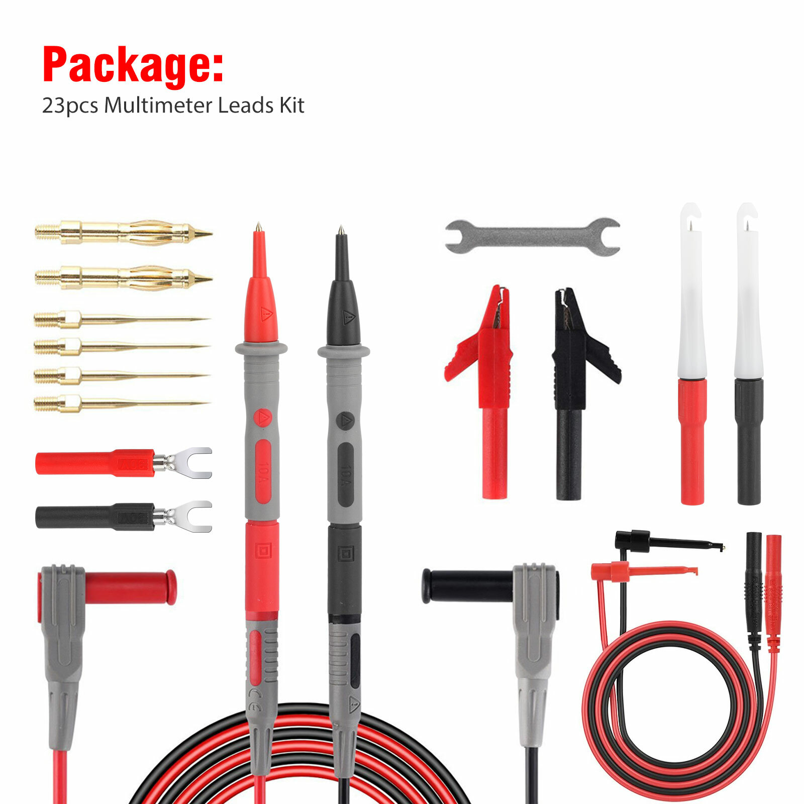 23 in 1 Multimeter Test Lead Kit for Meter Electrical Alligator Clip ...