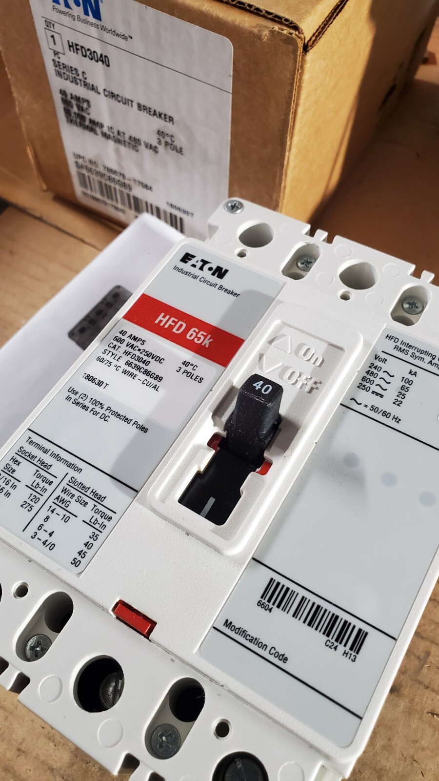 Cutler-Hammer HFD3040 3 Pole Circuit Breaker for sale online | eBay