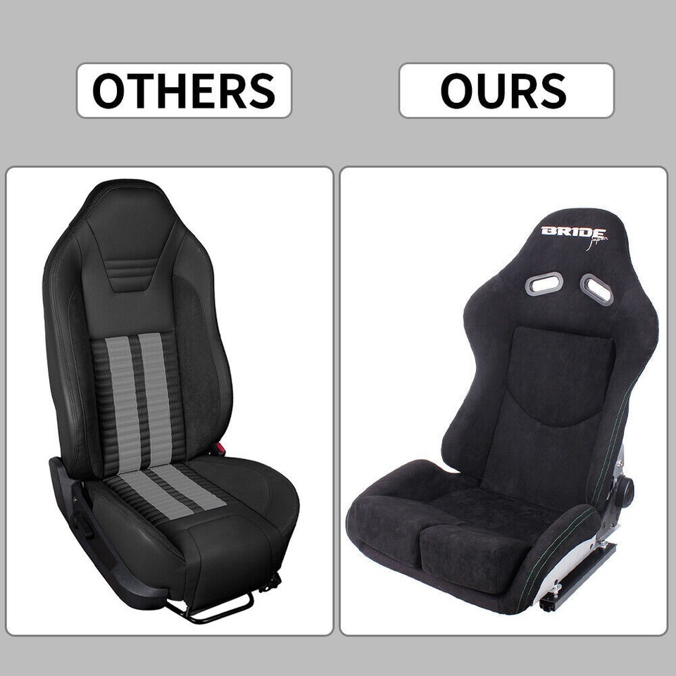 Pair (2) BRIDE Black Suede Seats Low Max JDM Racing Seats Carbon Fiber ...