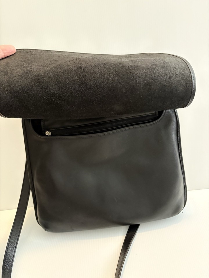 Vintage Coach Legacy 9134 Black Leather Slim Flap Saddle Bag Crossbody ...
