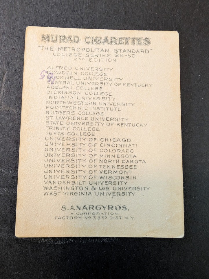 Murad College Series Card 2nd Edition 26-50 University Of Kentucky | eBay