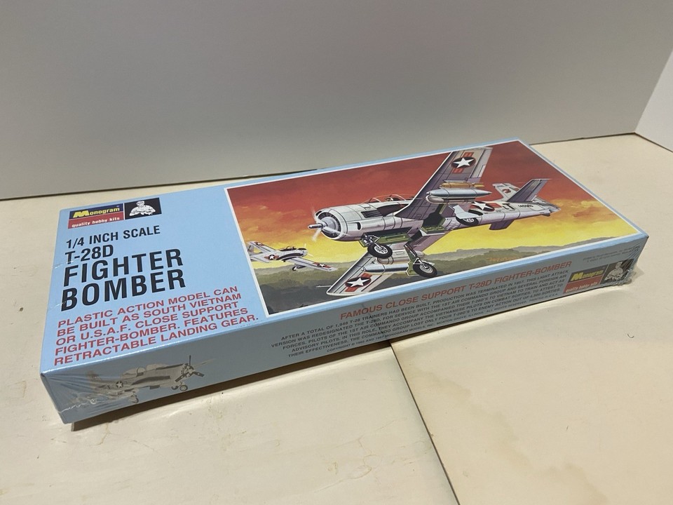 1994 Monogram USAF T-28D Fighter Bomber Model Airplane Kit - 1/48th ...