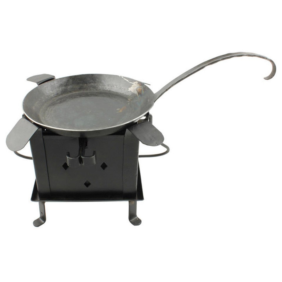 Hand Forged Medieval Frying Pan 11" Iron Steel Camp Skillet Open Fire ...