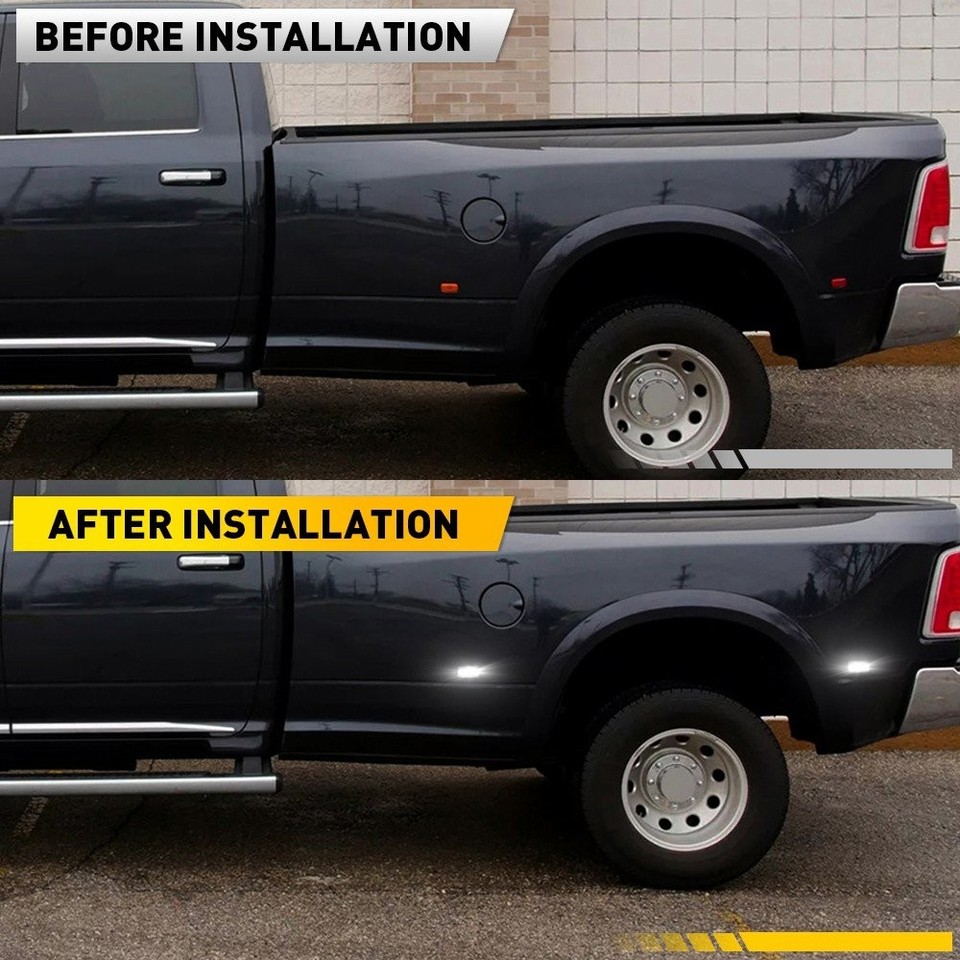 4X Smoked LED Fender Side Marker Lights For 10-18 Dodge RAM 2500 3500 ...