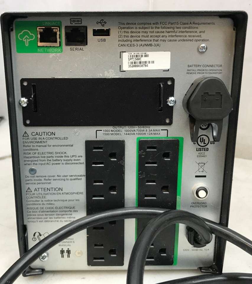 APC Smart Connect UPS SMT1500C 1500VA LCD Backup Battery Power Supply ...