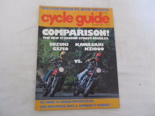 Vintage January 1977 Cycle Guide Magazine Yamaha Honda Kawasaki ...