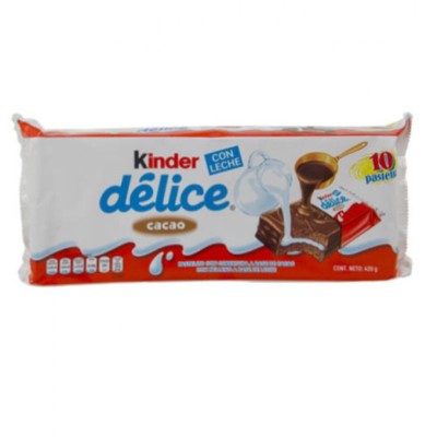 10pc Kinder Delice Milk & Cacao Chocolate 39g Bars Free Fast Shipping ...