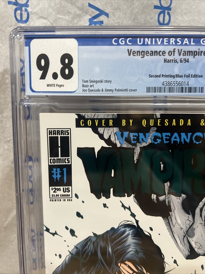HARRIS COMICS VENGEANCE OF VAMPIRELLA (1994) #1 2nd Print Blue FOIL Cgc ...