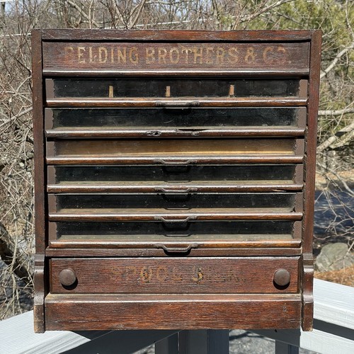 Antique Belding Brothers Silk Spool Cabinet Sewing Victorian 19th C ...