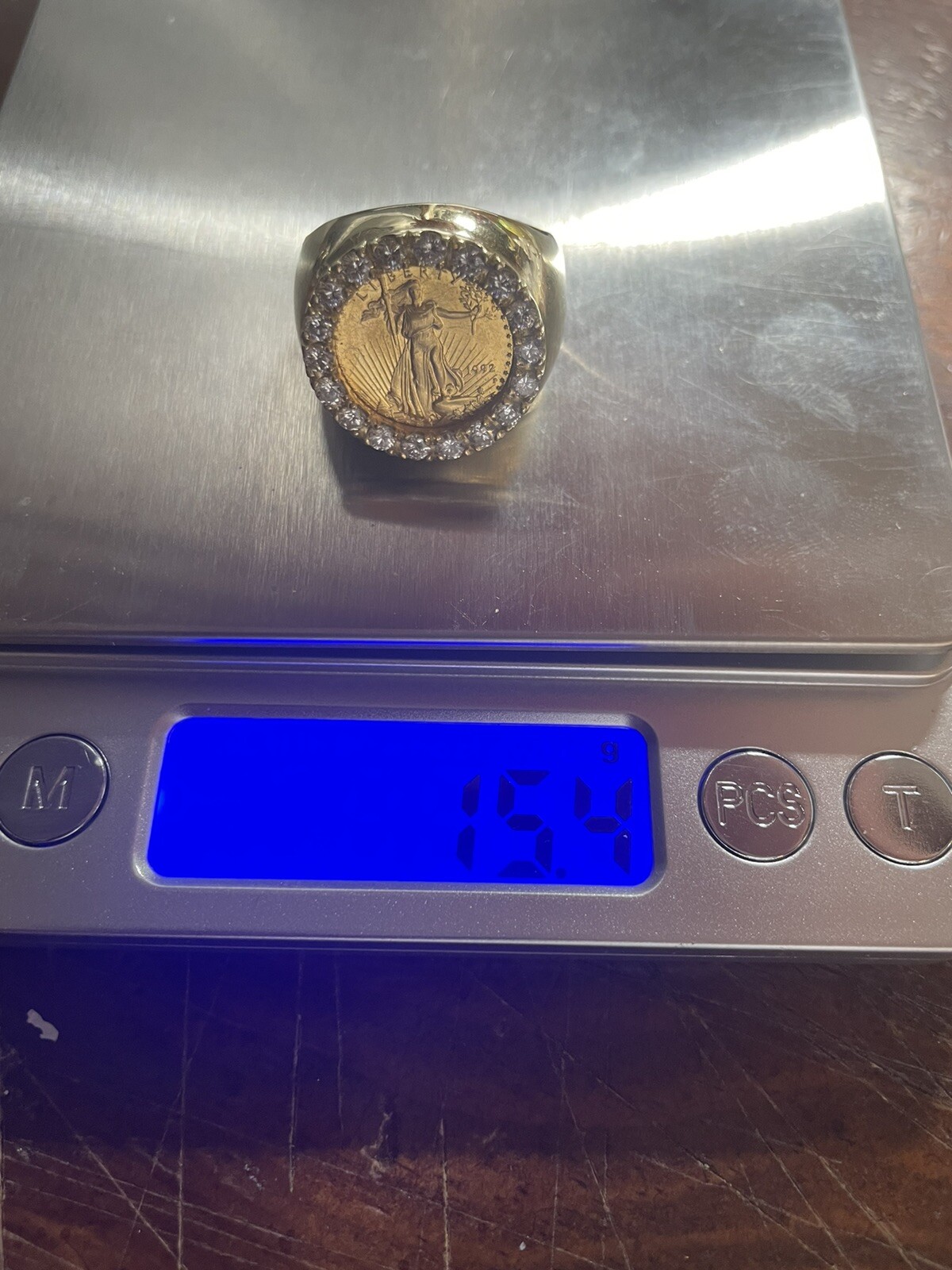 14k/gold American Eagle 1/10 Oz Used Mens ring with … - Gem