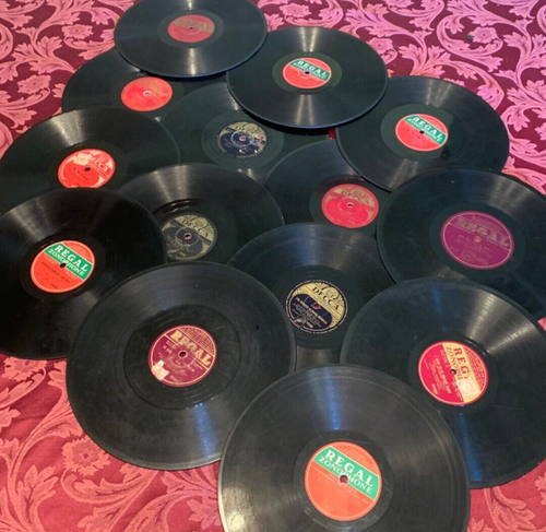 Lot of 15 Shellac 78 rpm Records 10”, suitable crafts, decorations, see ...