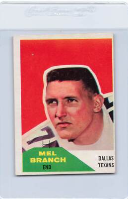 1960 Fleer #100 Mel Branch Texans EX/MT *DA-A7515 | eBay