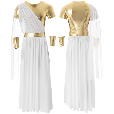 Men's Gods Toga Dress Greek Ancient Cosplay Costume Caesar Senator ...
