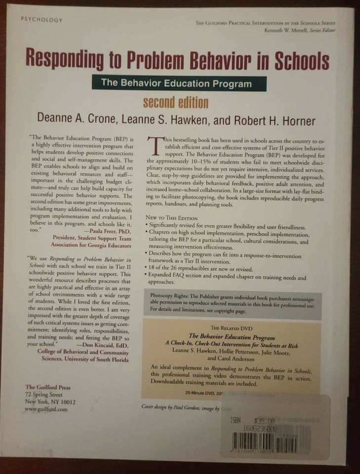 Responding to Problem Behavior in Schools, Second Edition: The Behavior ...
