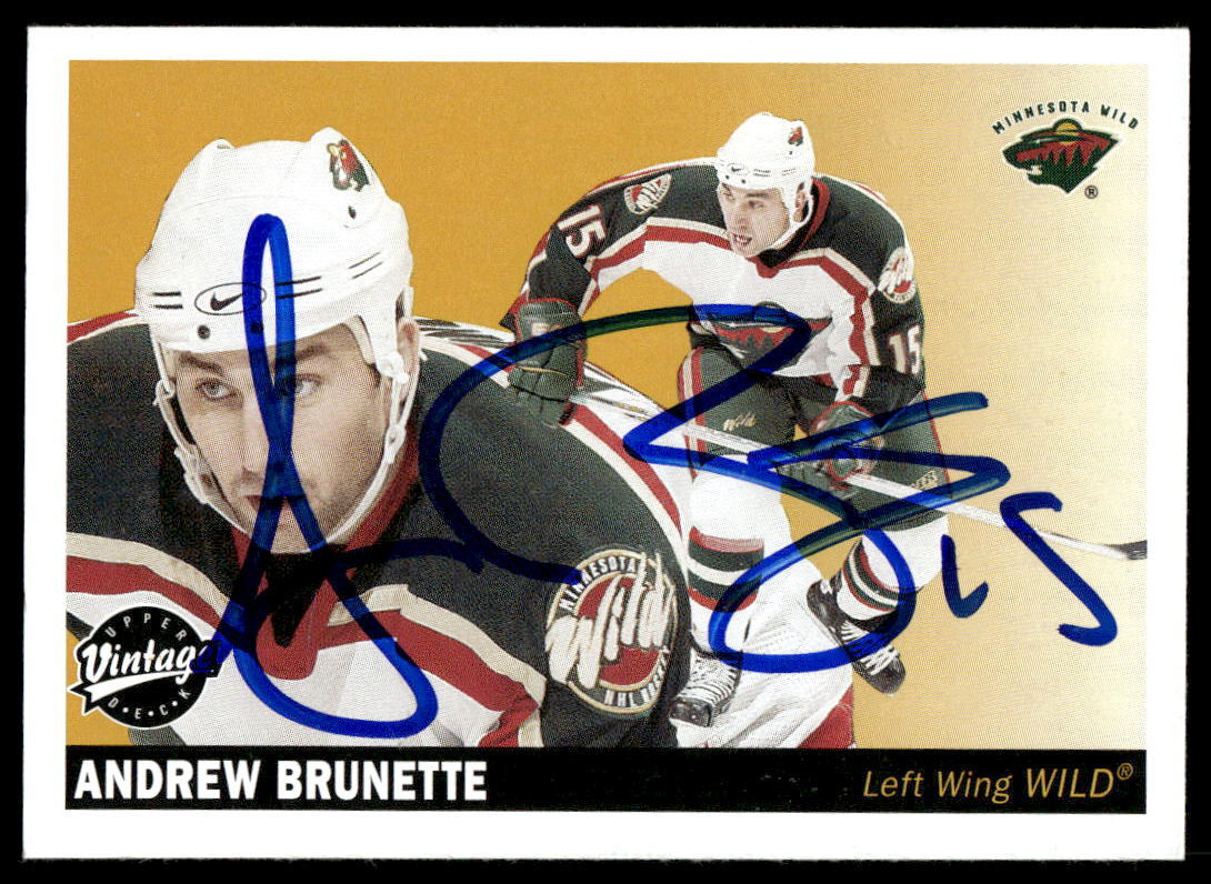 Andrew Brunette Signed Auto Autographed Card 2002-03 Upper Deck Vintage ...