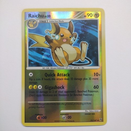 Pokemon RAICHU 77/147 Reverse Holo (2009 Supreme Victors) LP/Light Play ...