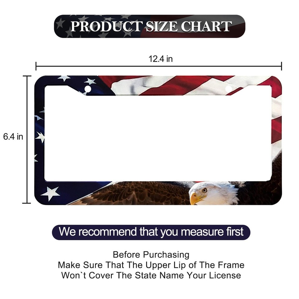 American Flag Eagle License Plate Frame - American Flag Design License ...
