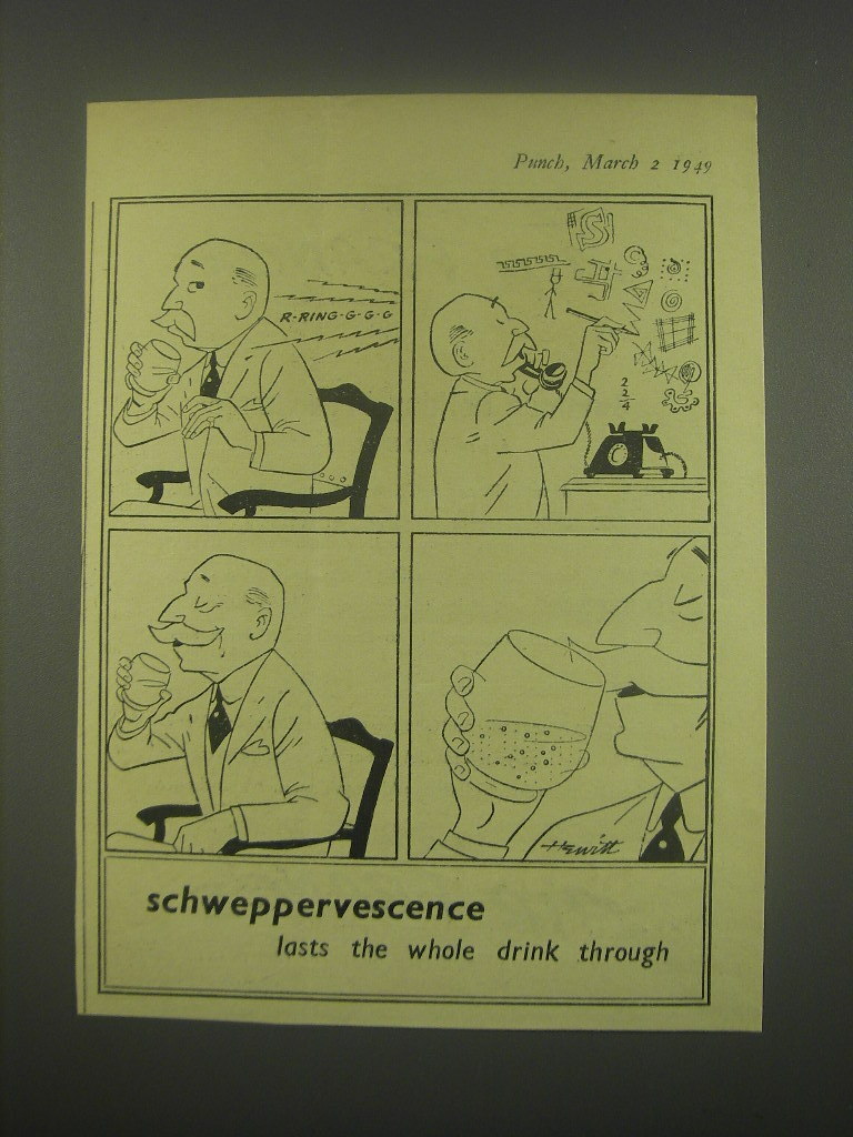1949 Schweppes Drinks Ad - Schweppervescence lasts | eBay