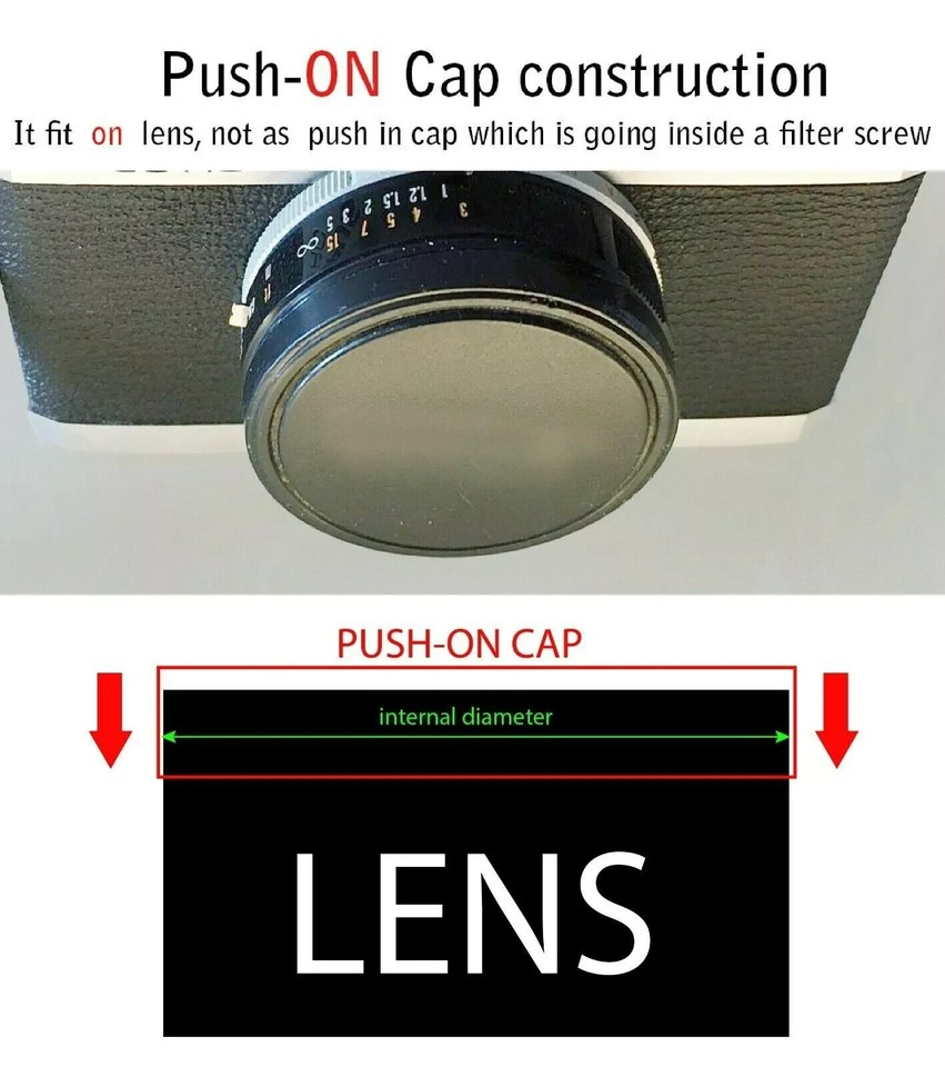 X1 FRONT lens cap cover Push-On 22mm 23mm 25.5mm 32mm 34mm 35mm 36mm ...