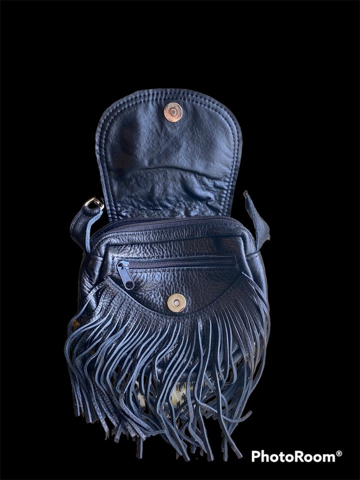 Belt Loop Clasp Fringe Leather Motorcycle Hip Purse | eBay