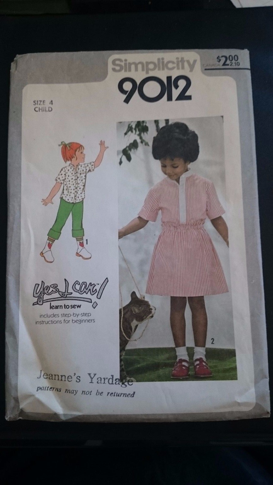 SIMPLICITY 9012 VINTAGE GIRLS SHIRT AND SKIRT LEARN TO SEW PATTERN SIZE ...