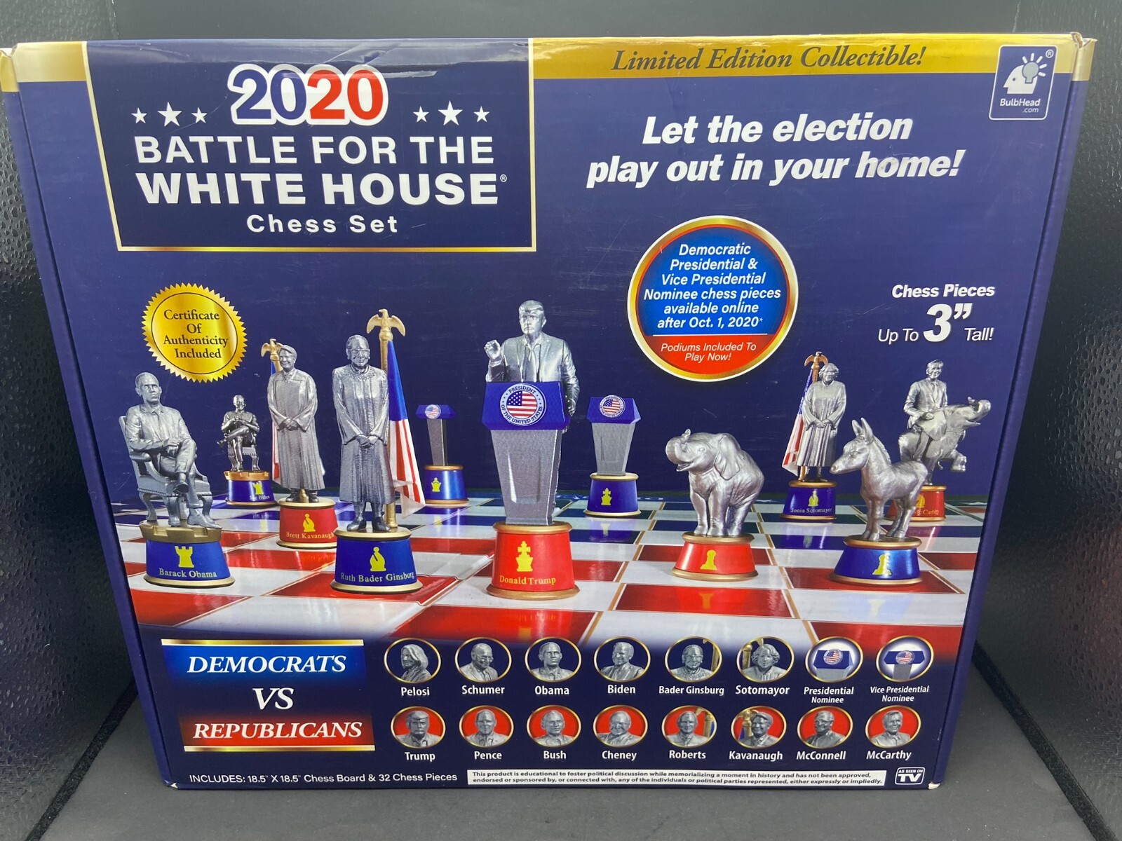 BulbHead 2020 Battle For The White House Chess Set - Unused Open Box ...