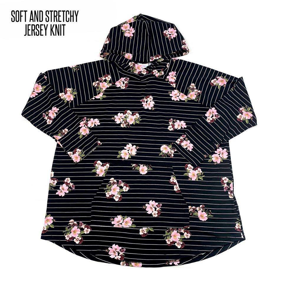 New Release Lularoe Amber Floral Striped Hoodie Small | eBay