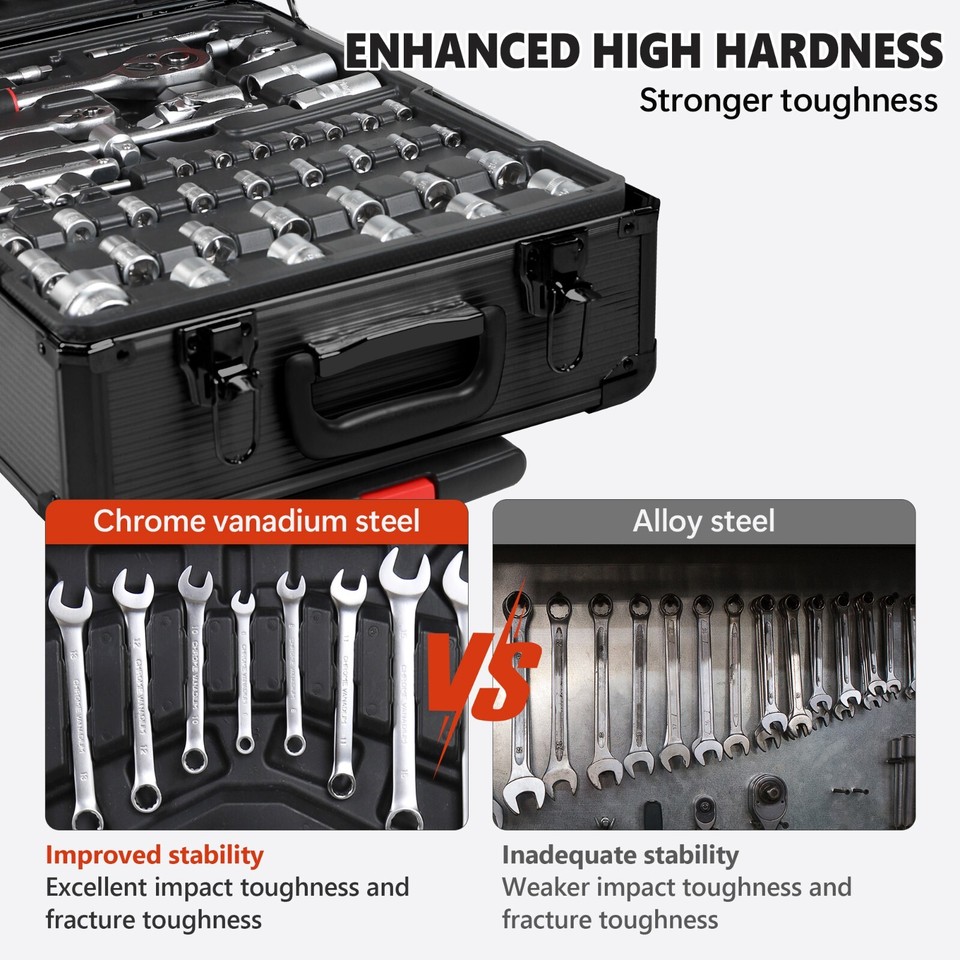 909pcs General Household Tool Set Kit Home Repair Tool Kit w/ Rolling ...