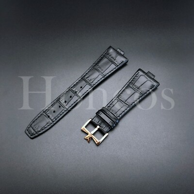 26X18 MM Black Genuine Leather Watch Strap Band Fits For VC Overseas ...