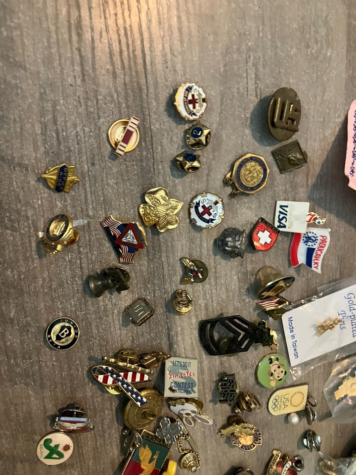 VTG Mostly Pins Junk Drawer Lot Some Military | eBay