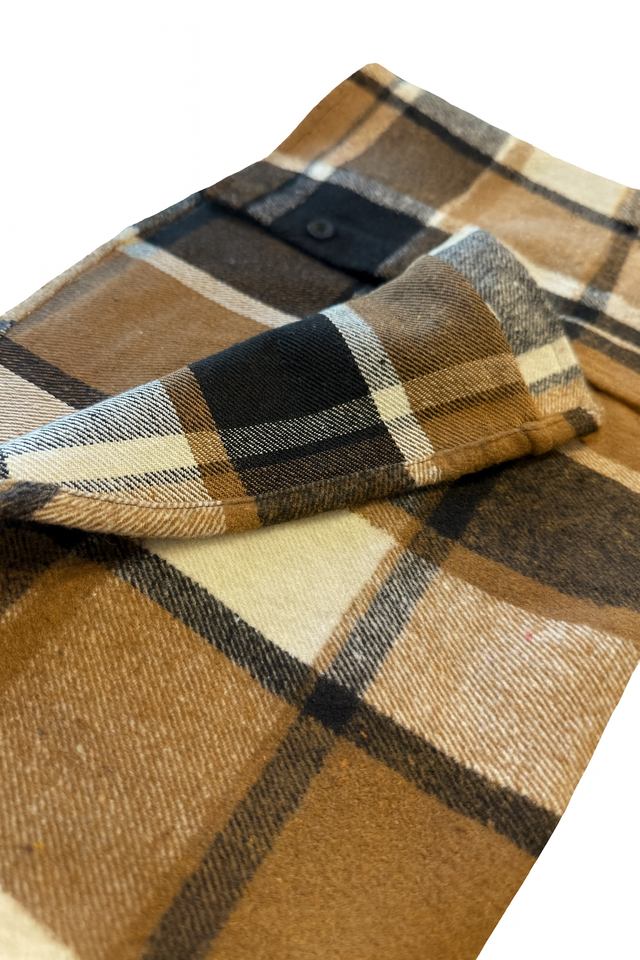 Men's Brawny Flannel Shirt Plaid Long Sleeve Button Down Casual | eBay