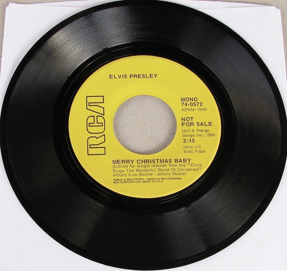 SUPER RARE PROMO Elvis Presley Merry Christmas Baby / O Come, All Ye ...