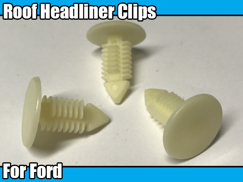 5x Roof Headliner Retainer Clips For Ford Trim Fastener White Plastic ...