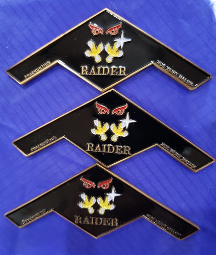 NEW LOT of 3 B-21 Raider Stealth Bomber American Flag 3.5" Challenge ...