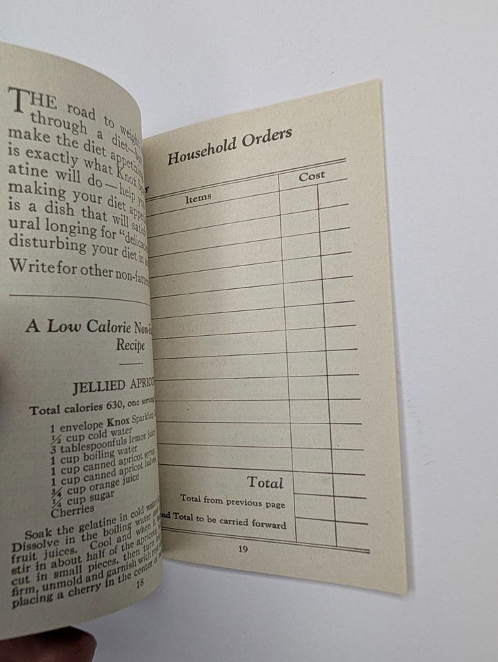 c1930s Household Order Book Expense Booklet Account Knox Gelatine ...