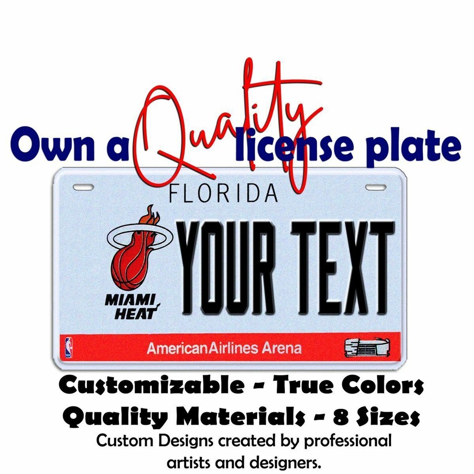 Florida license plate Miami Heat custom Personalized Tag Car Motorcycle ...
