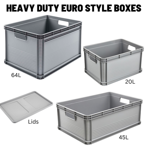 Heavy Duty Industrial Euro Transport Crate Boxes Capacity Food Safe ...