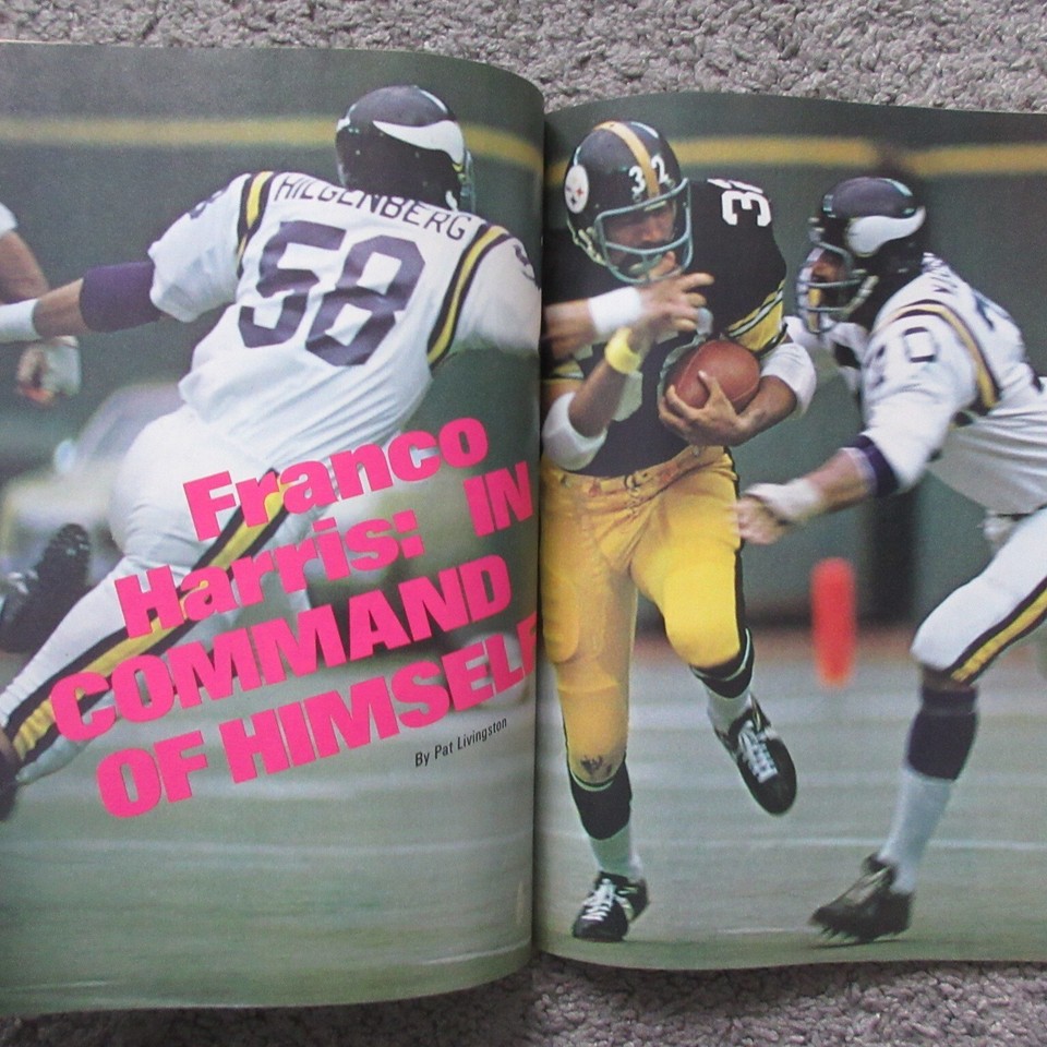 VTG 1973 PRO QUARTERBACK FOOTBALL NFL MAGAZINE FRANCO HARRIS COVER HOF ...