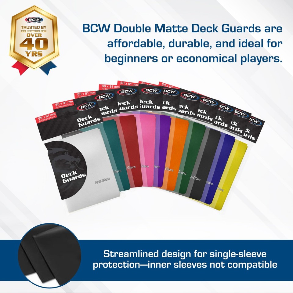 Deck Guard - Double Matte Blue Card Sleeves | Acid-Free, Archival-Safe ...