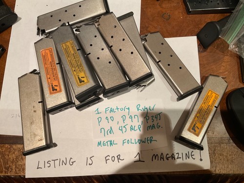 1 Ruger P-90 P-97 P-345 45acp 8 rd magazine w/ Flat Floor Plate & Metal ...