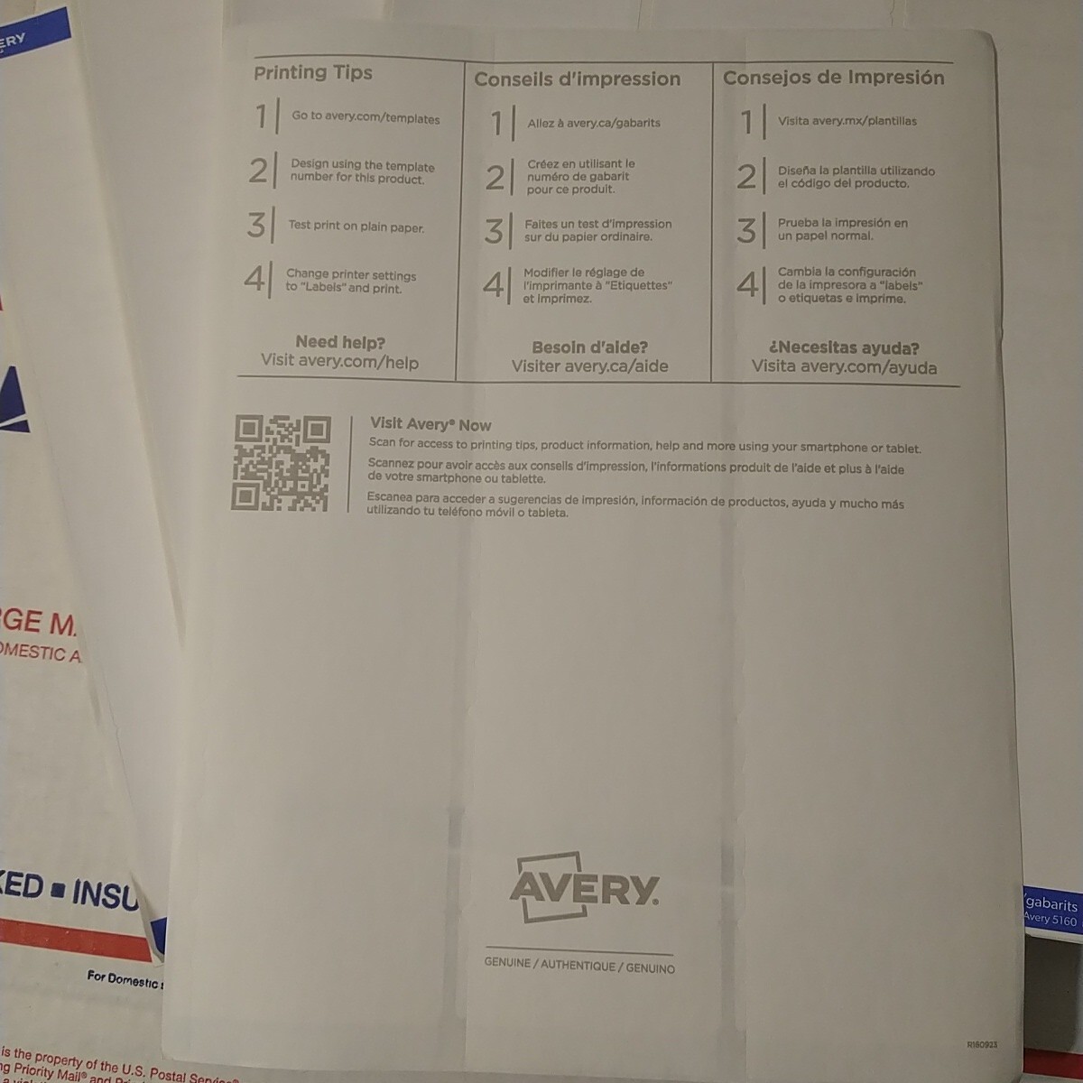 100 SHEETS x 30 Avery Easy Peel Laser Address Labels 1" x 2 5/8" (5160 ...
